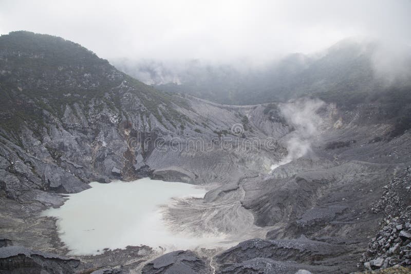 Tangkuban Parahu Crater stock photo. Image of famous - 53453950
