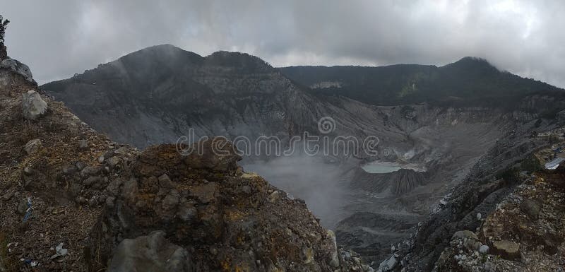 Tangkuban Parahu view stock image. Image of terrain - 268096989