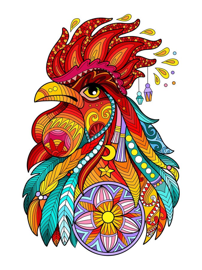 Tangle Abstract Rooster Vector Colorful Isolated Illustration Stock ... Tangle Abstract Rooster Vector Colorful Isolated Illustration Stock ...