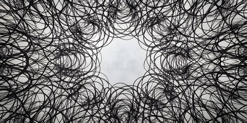 Tangle of Black Lines and Shapes Forms Mesmerizing Abstract Pattern ...