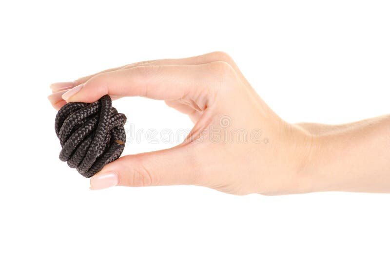 Tangle of Black Rope in Hand Stock Photo - Image of rope, idea: 119401628