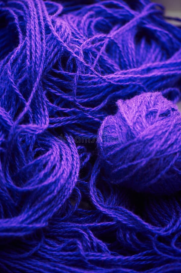 Tangle of Blue Wool on the Background Worko Yarn. Texture Stock Photo ...
