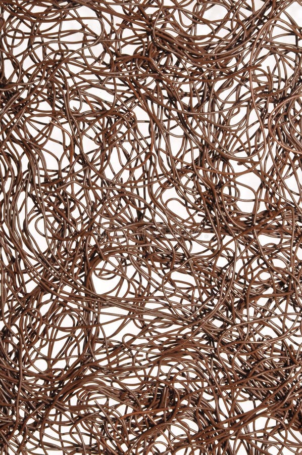 Tangle of brown cables stock photo. Image of internet - 23163676