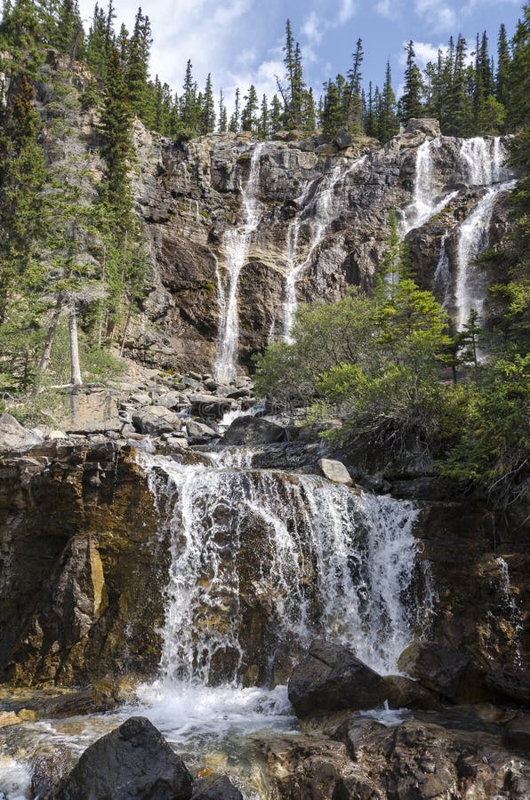 Tangle Creek Falls in Canada Stock Photo - Image of alberta, trees ...
