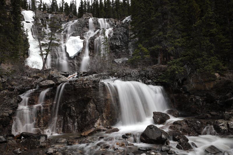 Tangle Creek Falls in Jasper National Park, Alberta, Canada Stock Image ...