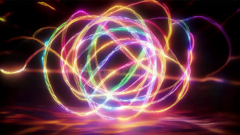 Tangle of Lights Sphere stock footage. Video of neon - 303695178
