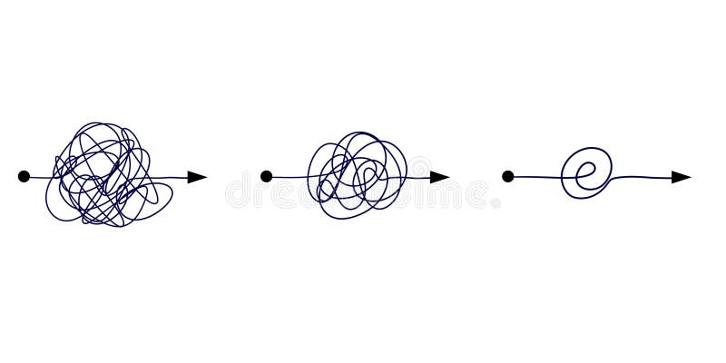 Tangle of Lines. Unraveling the Path Stock Vector - Illustration of ...