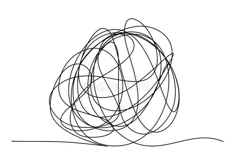 Tangle, Mess and Confuse. One Line Drawing. Vector Illustration. Stock ...