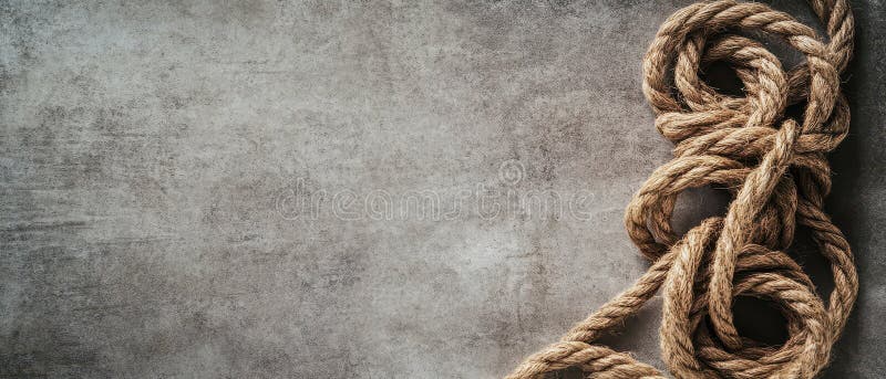 Tangle of Natural Rope on Textured Gray Surface Stock Photo - Image of ...