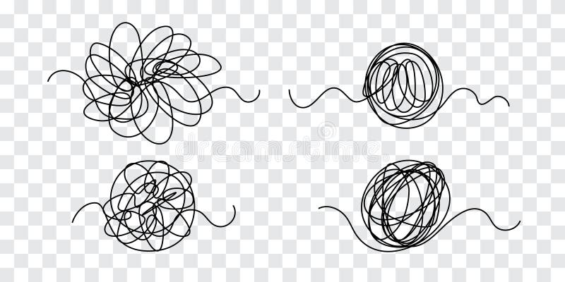 Tangle Tangled Thread Doodle Illustration of Chaotic Thread in a Circle ...