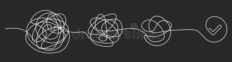Tangle of Thoughts. Psychology Solution Concept on Black Background ... Tangle of Thoughts. Psychology Solution Concept on Black Background ...