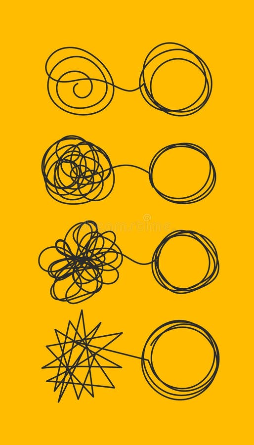 Tangle and Untangle Set of Circles Stock Vector - Illustration of ...