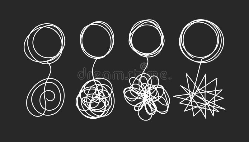 Tangle and Untangle Set of Circles Stock Vector - Illustration of ...