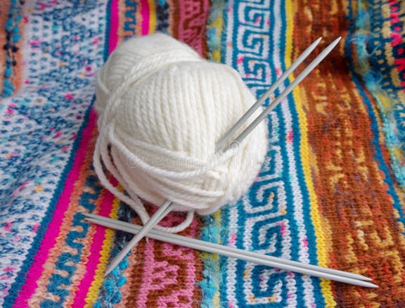 A Tangle of White Wool with Spokes. Stock Image - Image of fiber ...