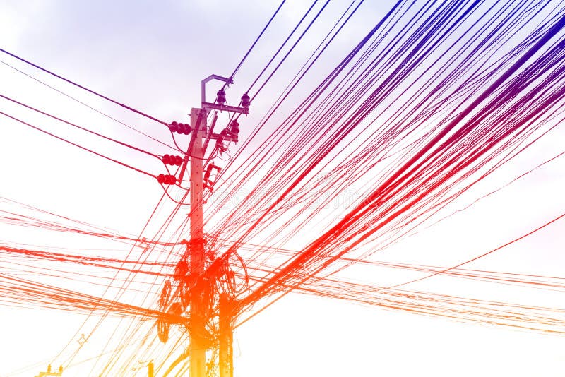 Tangle Wire on Road, Wire in Thailand Electrical Energy at Walking ...