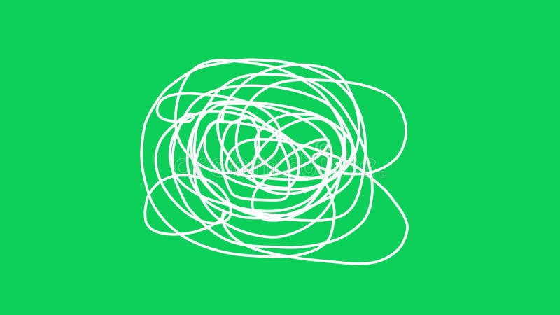 Tangled Abstract Scribble Animation on Green Screen Stock Footage ...