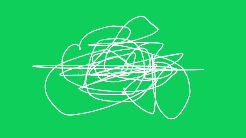 Tangled Abstract Scribble Animation on Green Screen Stock Footage ...