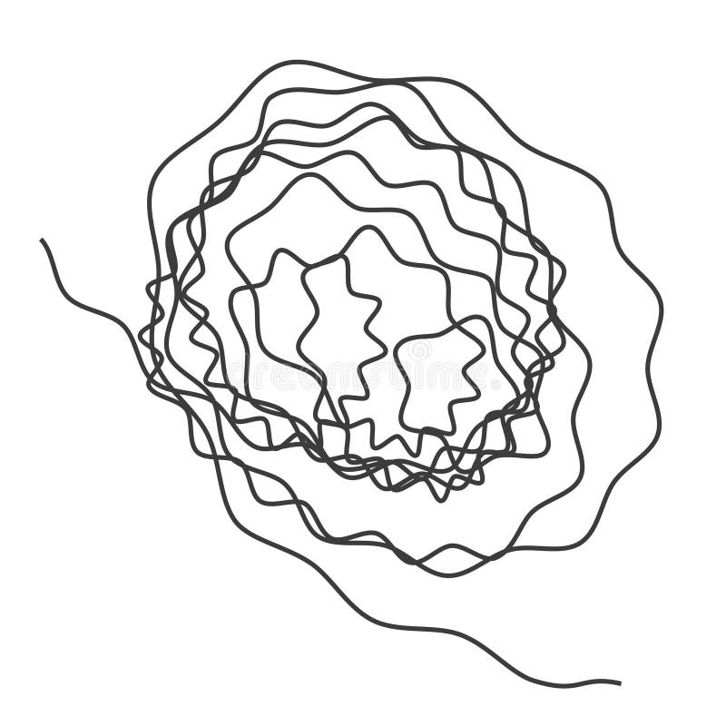 Tangled Ball. Flat Vector Illustration Isolated on White Stock Vector ...