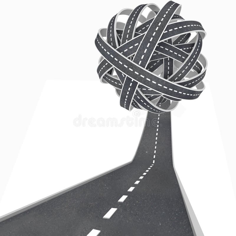 Tangled Ball Roads Congestion Confusion Travel Stock Illustration ...