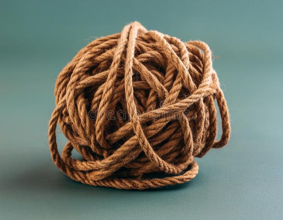 A Tangled Ball of Rope Symbolizing the Confusion Stock Photo - Image of ...
