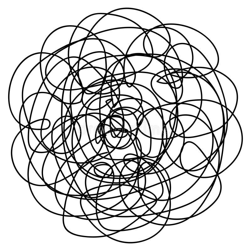 Tangled Ball of Scribbles. Careless Tangle of Scribbles. Hand Drawn ...