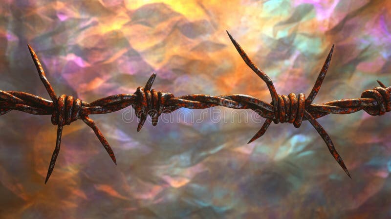 Tangled Barbed Wire with Rusted Sharp Points Creates Striking Contrast ...