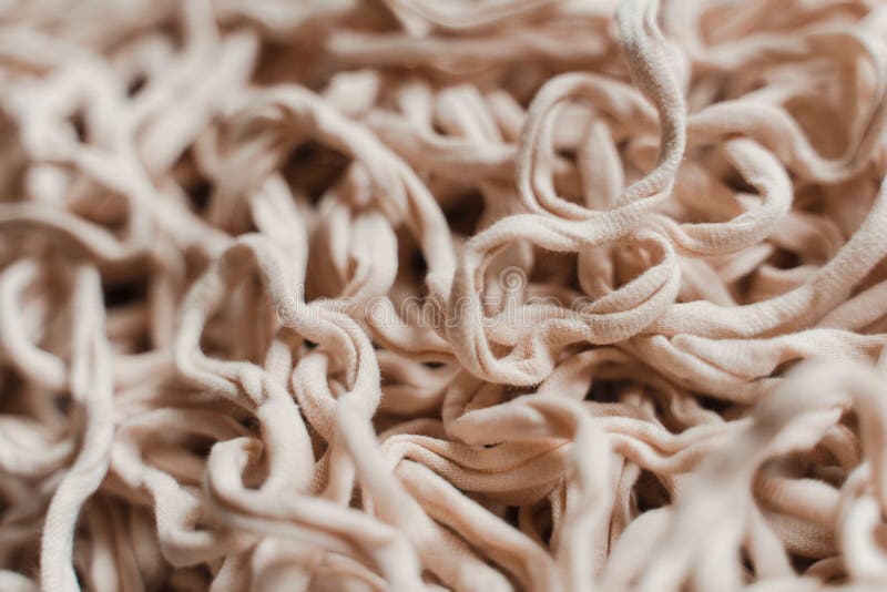 Tangled Beige Threads Yarn Noodles Texture Background Stock Photo ...