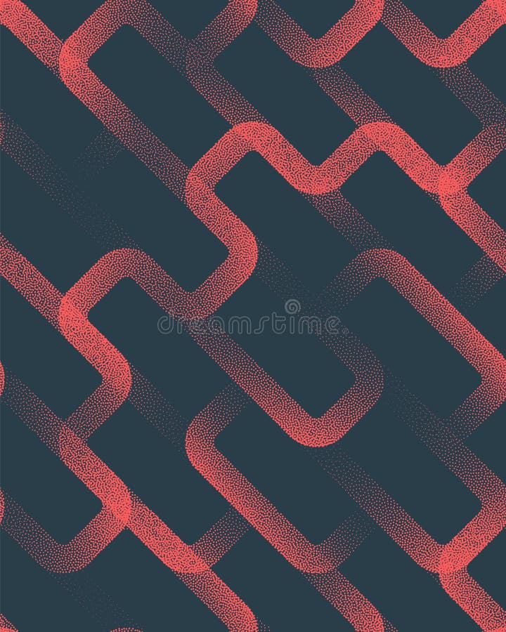 Tangled Bent Lines Seamless Pattern Trendy Vector Red Black Abstract ...