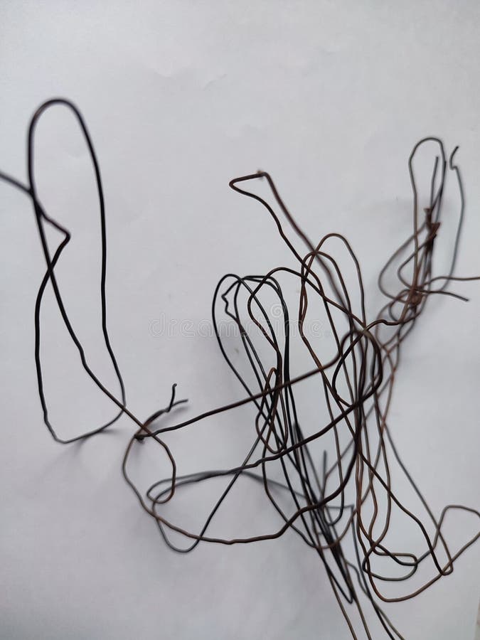 Tangled Black Wire on White Stock Photo - Image of design, network ...