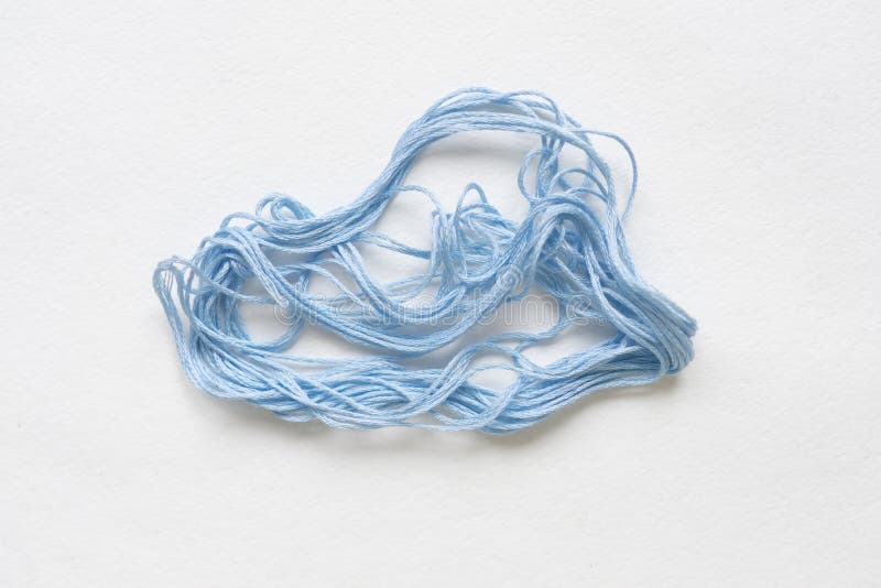 Tangled Blue Thread on White Background Stock Image - Image of ...