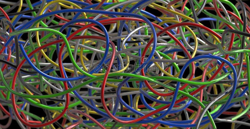 Tangled cables stock image. Image of random, colorful - 34889407