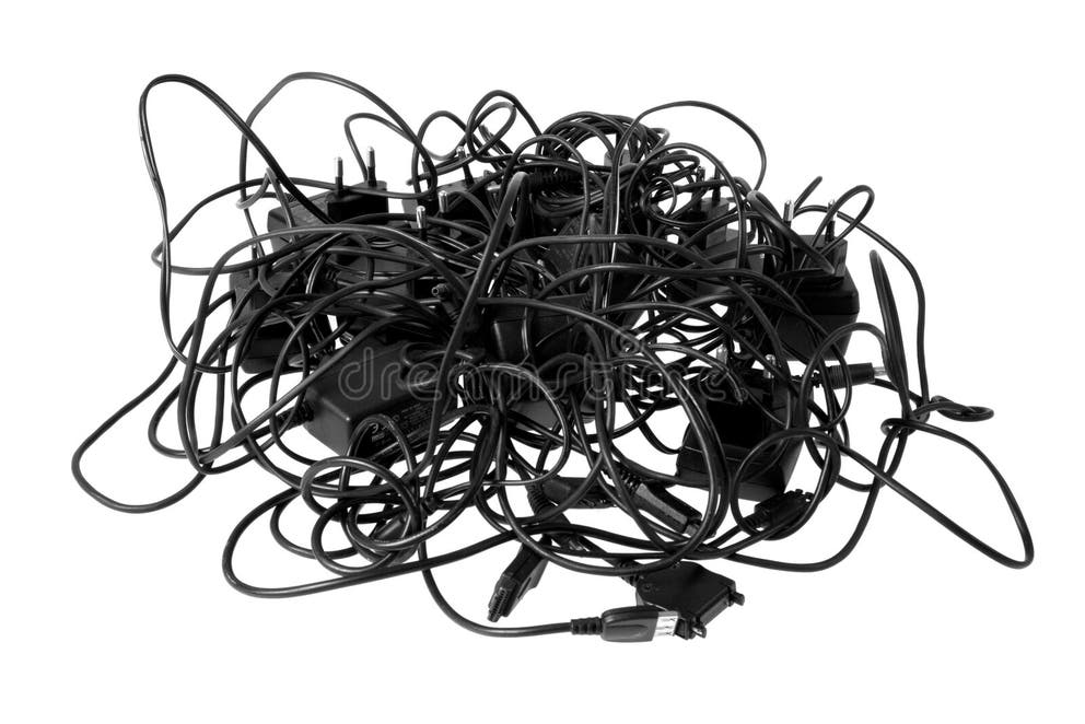 Tangled Cables and Connectors Stock Image - Image of technology ...