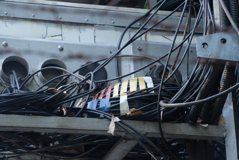 Tangled Cables by the Roadside Stock Image - Image of cable, equipment ...