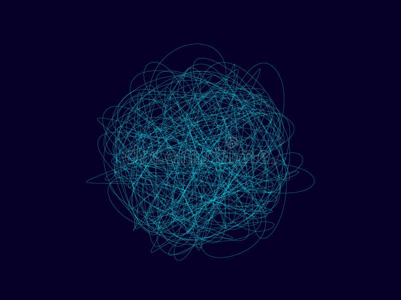 Tangled Circle Clew. Vector Outline Illustration Stock Vector ...