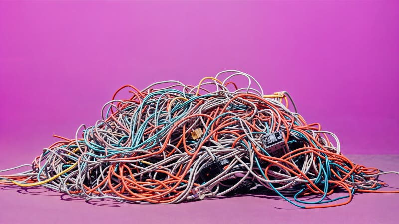 Tangled Mess of Electrical Cables and Wires Creating Confusion on ...