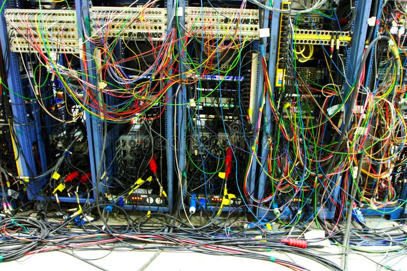 Tangled Computer Server Wires Stock Image - Image of confusion, server ...