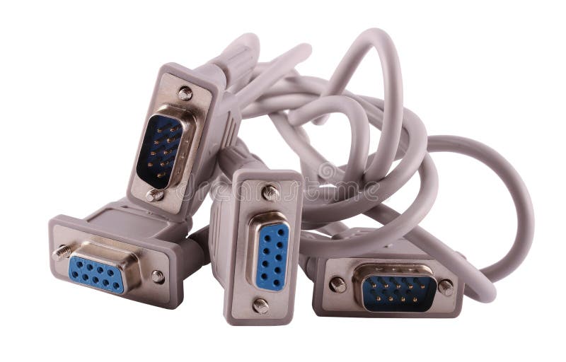 Tangled Cords with COM-port Stock Image - Image of communications ...