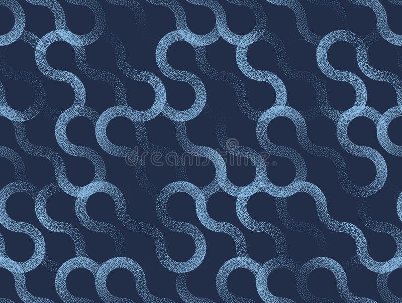 Tangled Curved Lines Seamless Pattern Trend Vector Blue Abstract ...