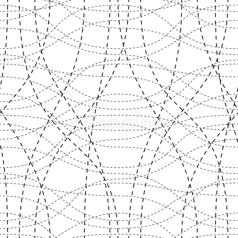 Tangled Curvy Lines Seamless Pattern, Vector Repeat Endless Back Stock ...