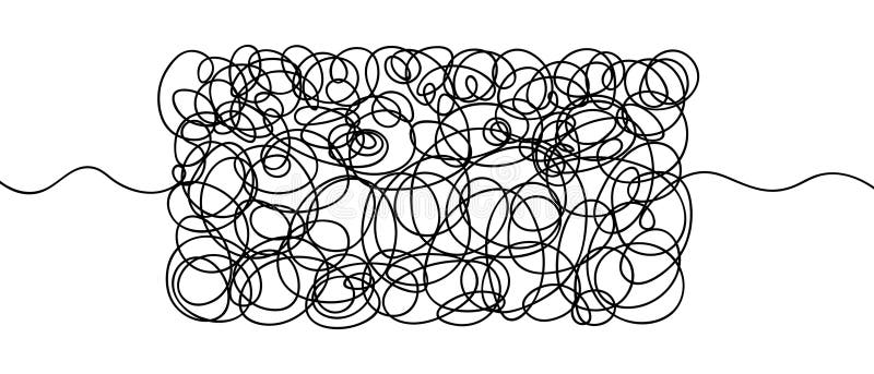 Tangled Doodles in the Shape of a Rectangle. Sketch Stock Vector ...