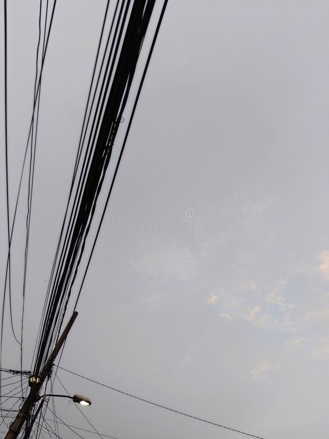 Tangled electrical cables stock image. Image of line - 293613947