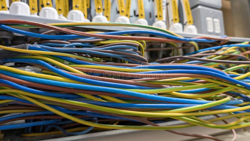 Tangled Electrical Wires stock image. Image of distribution - 362811887