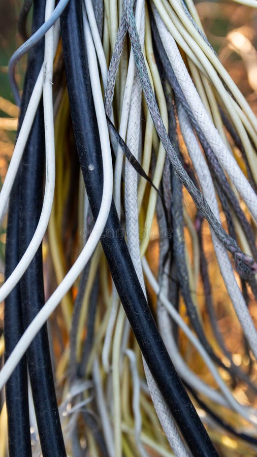 Tangled Electrical Wires: Complex Cable Network Stock Image - Image of ...