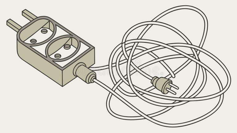 Tangled Electrical Wires and Power Plug Mess, Vector Design Generative ...