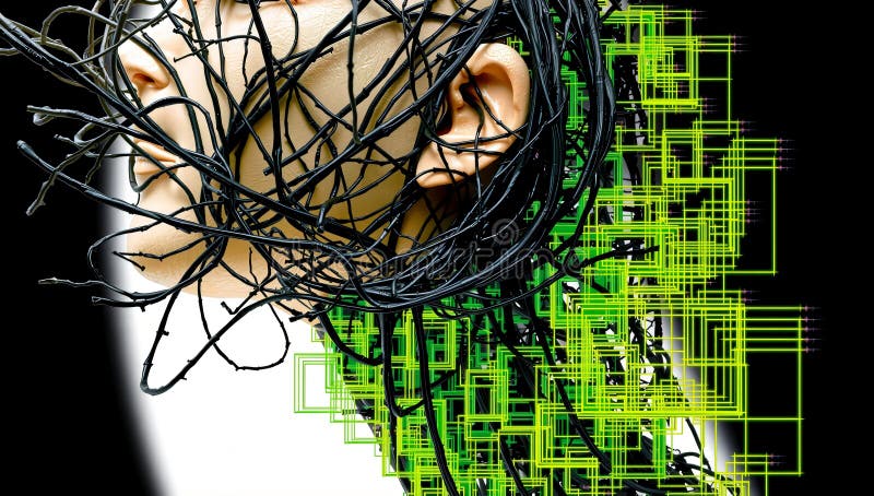 The tangled human mind. stock image. Image of abstract - 375690071