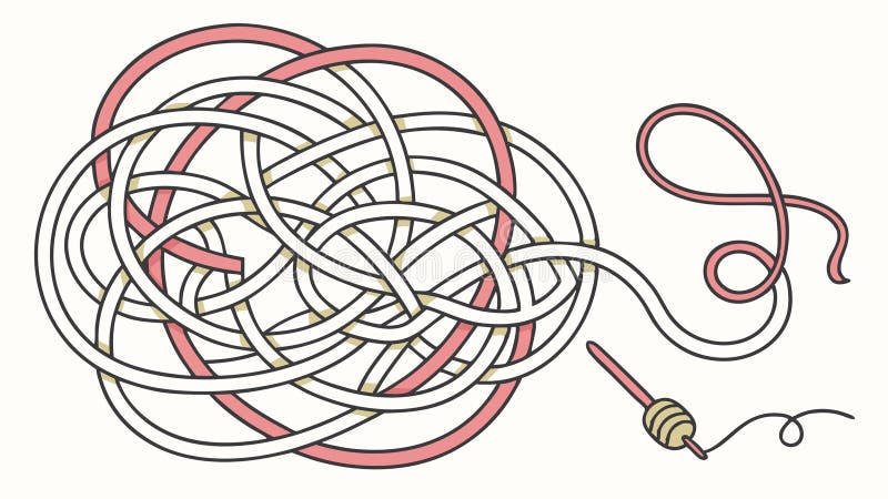 Tangled Knot Illustration Intricate Rope or Thread Design Element ...