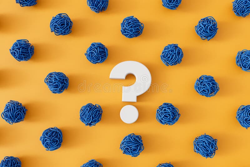 Tangled Knot of String with a Question Mark. Mental Health and Solution ...