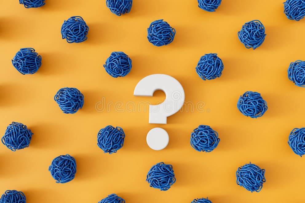 Tangled Knot of String with a Question Mark. Mental Health and Solution ...