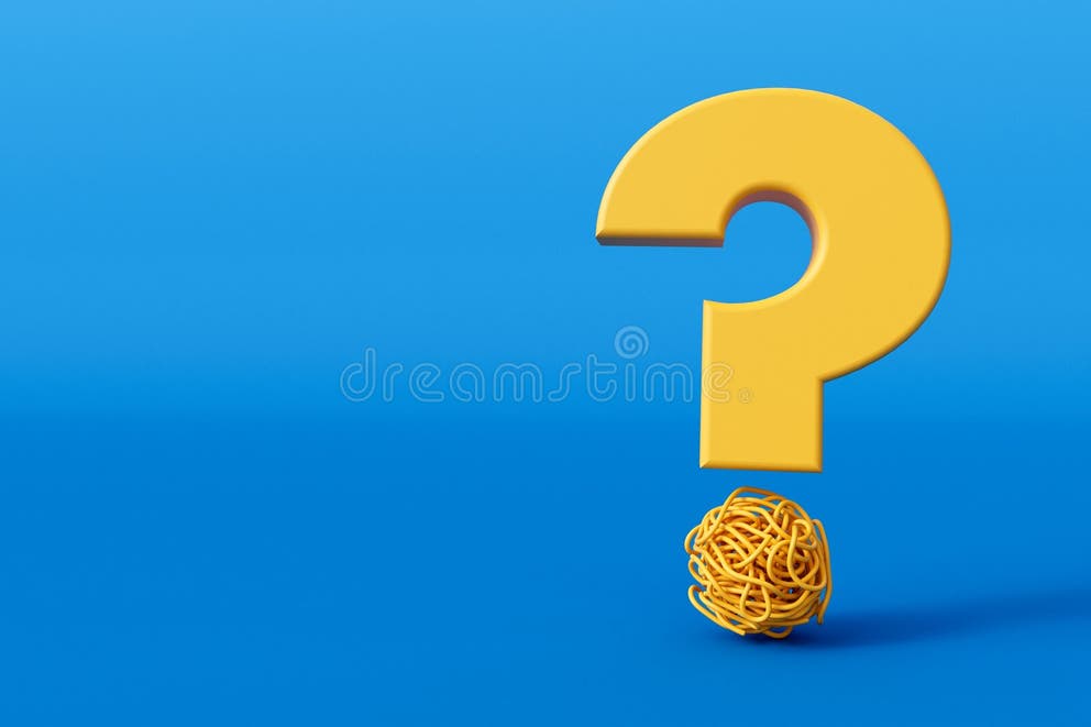 Tangled Knot of String with a Question Mark. Mental Health and Solution ...