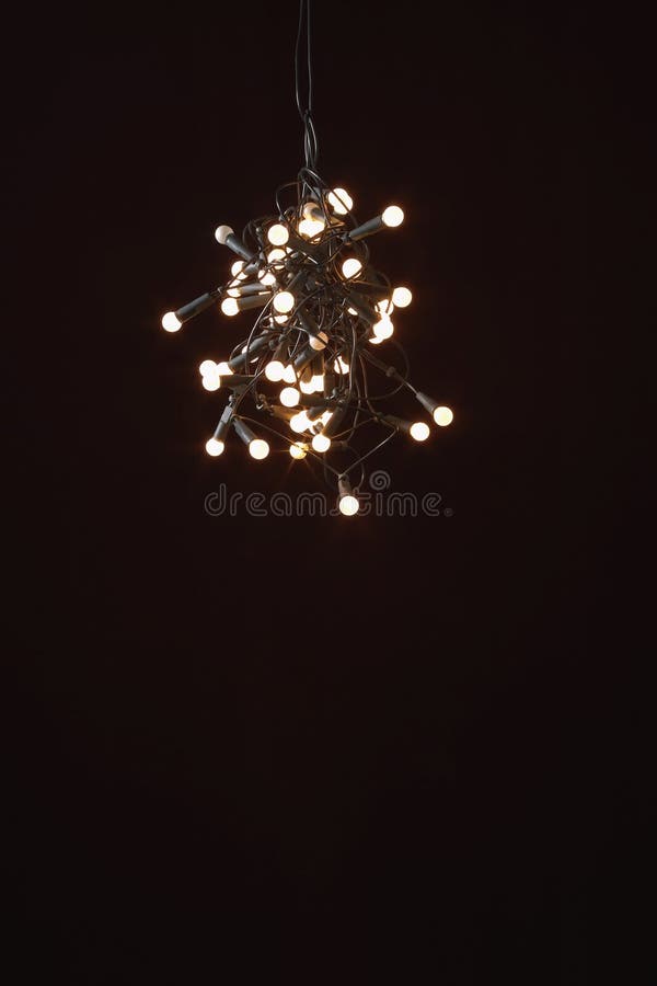 Tangled Lights on Black Background Stock Image - Image of issues ...